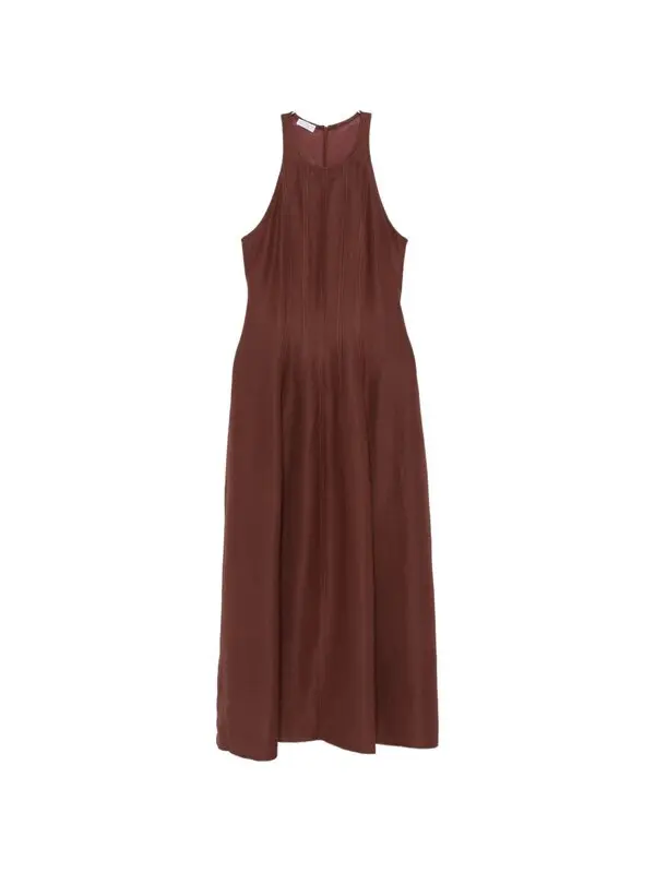 Brunello Cucinelli Linen Blend Long Dress - Multicolor