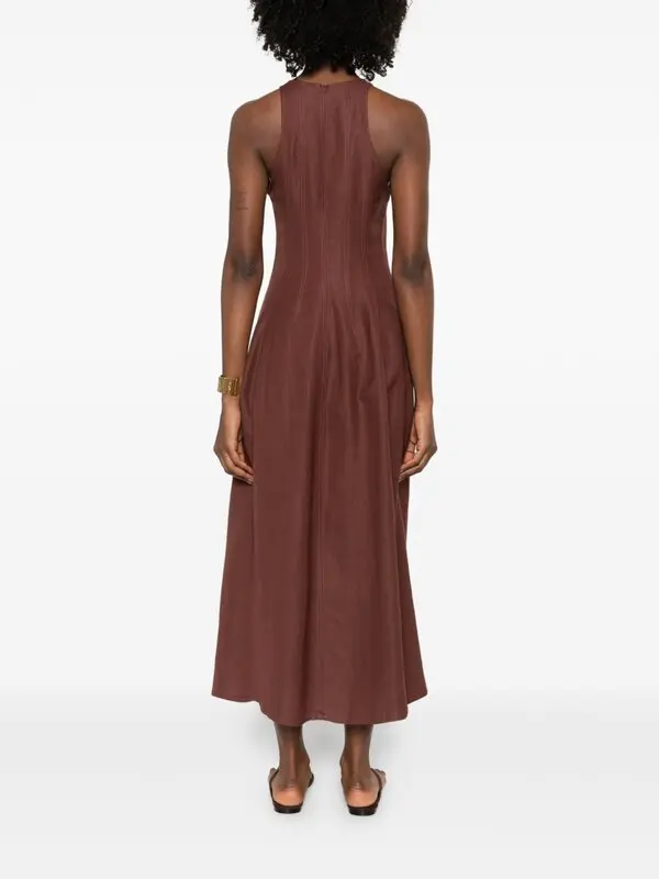 Brunello Cucinelli Linen Blend Long Dress - Multicolor