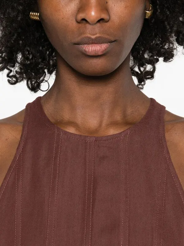 Brunello Cucinelli Linen Blend Long Dress - Multicolor