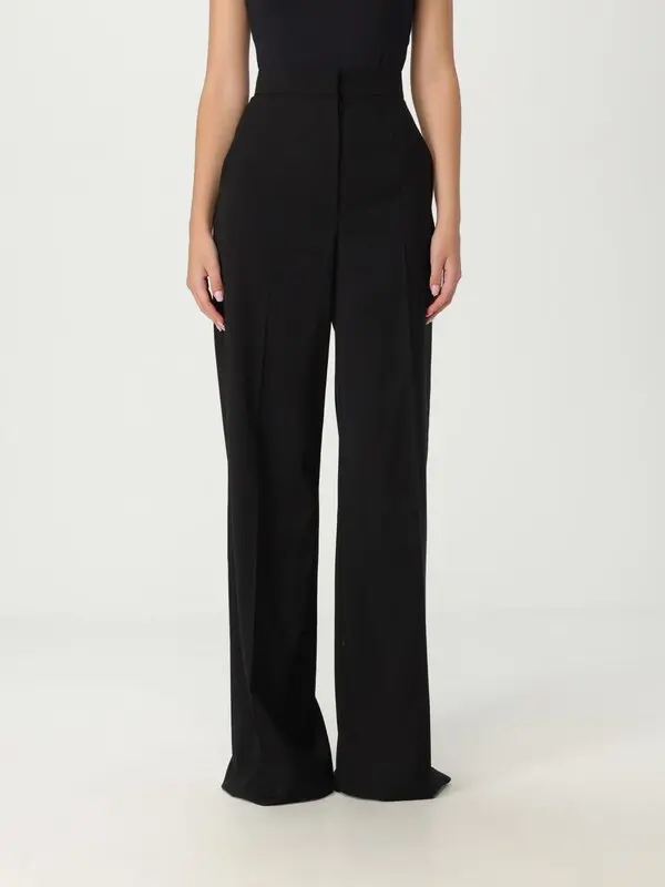 Max Mara Wide Leg Wool Trousers - Black