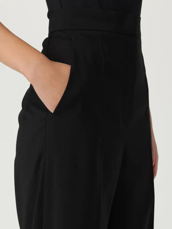 Max Mara Wide Leg Wool Trousers - Black