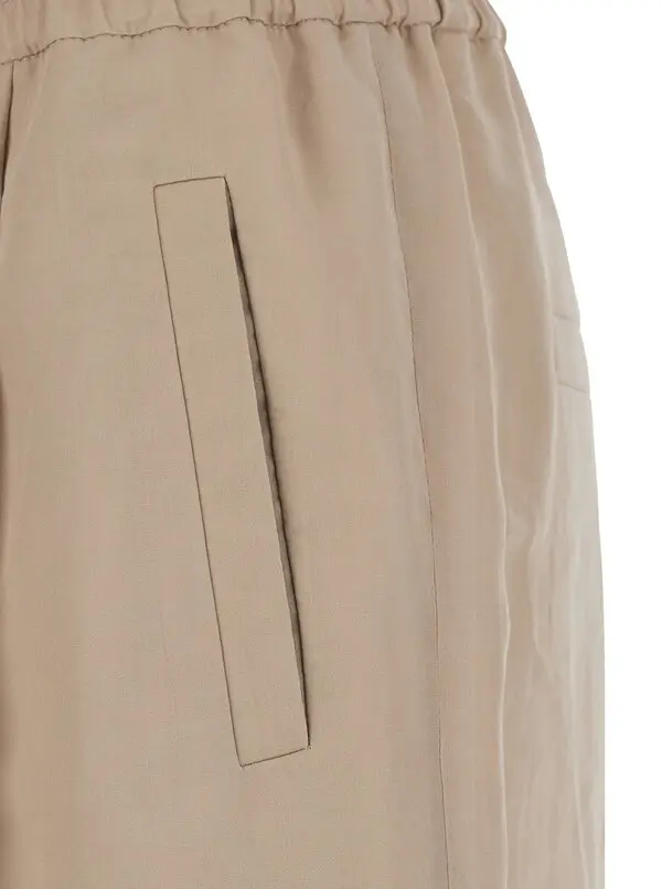 Brunello Cucinelli Cotton Organza Relaxed Fit Pants - Multicolor