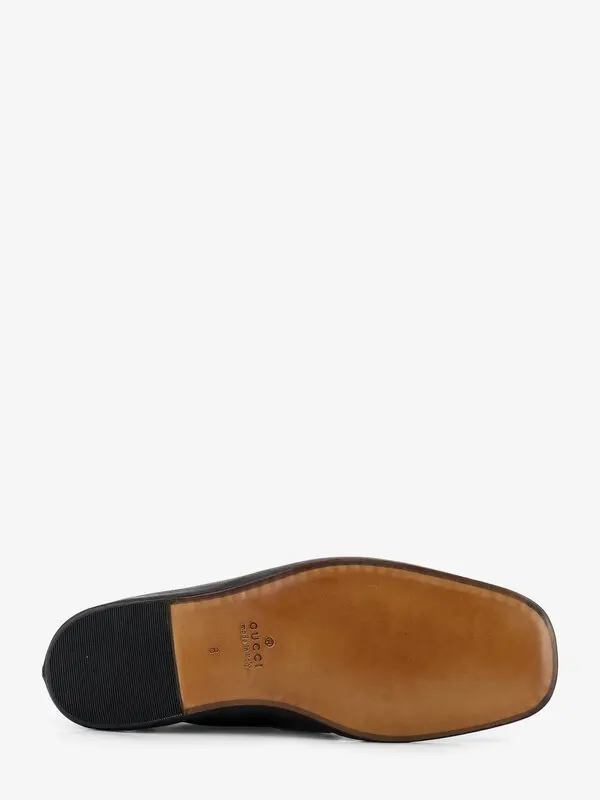Gucci Leather Loafers With Horsebit Detail - Black