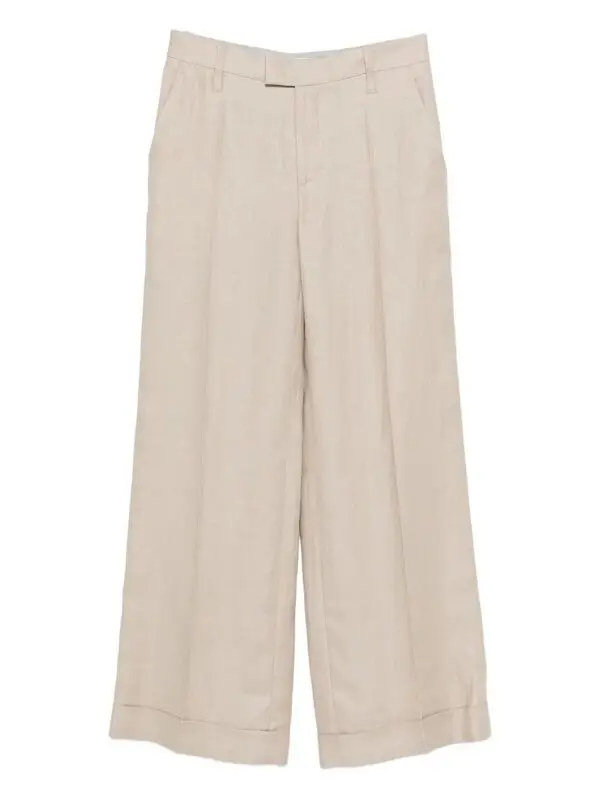 Brunello Cucinelli Linen Wide-leg Pants - Multicolor