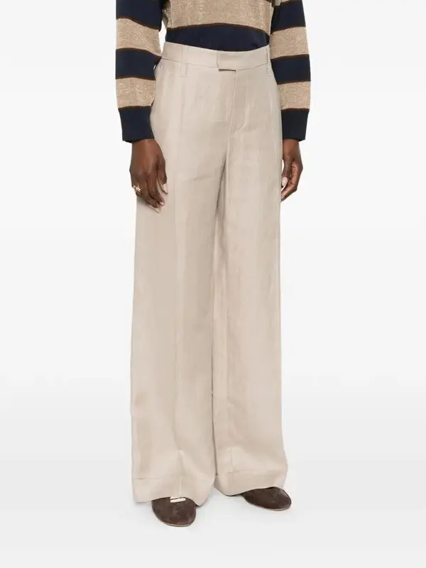 Brunello Cucinelli Linen Wide-leg Pants - Multicolor