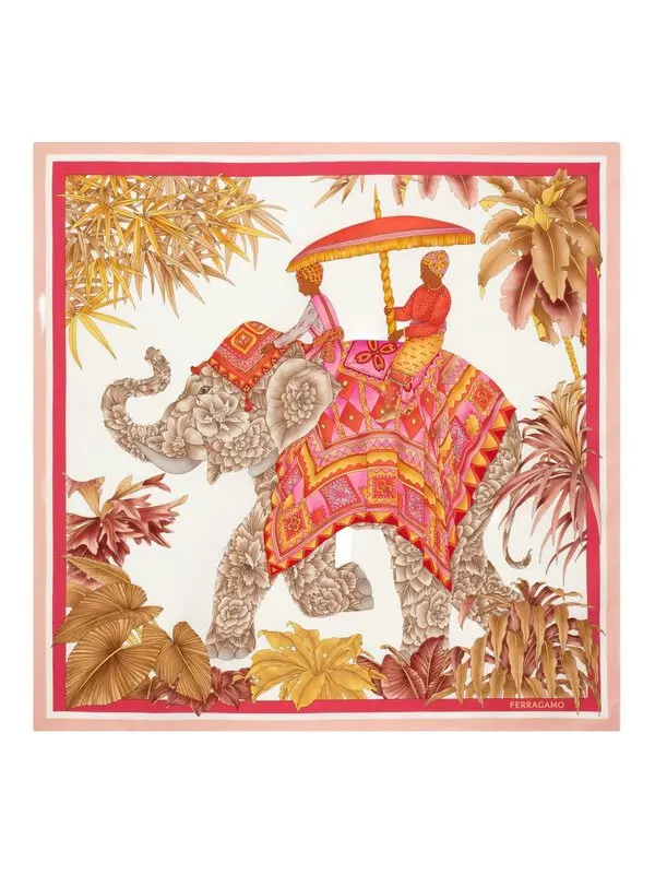 FERRAGAMO Printed Silk Foulard - Multicolor
