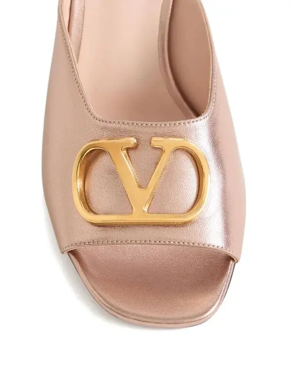 Valentino Garavani V Logo Heeled Slides - Multicolor