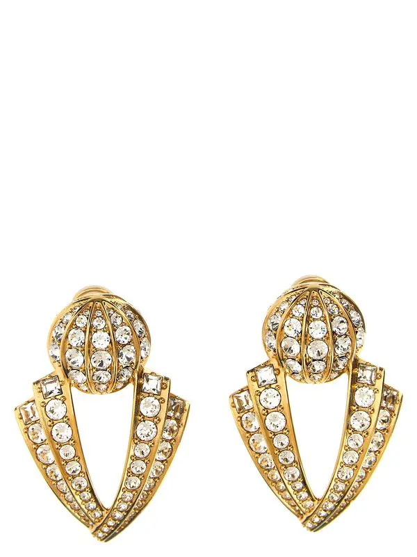 Valentino Garavani Poetique Des Gouttes' Crystal Embellished Clip-on Earrings - Gold