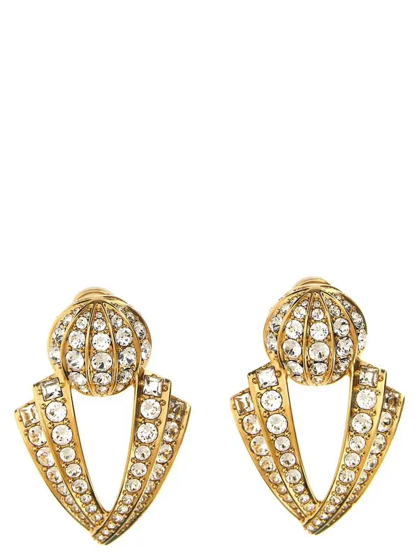 Valentino Garavani Poetique Des Gouttes' Crystal Embellished Clip-on Earrings - Gold