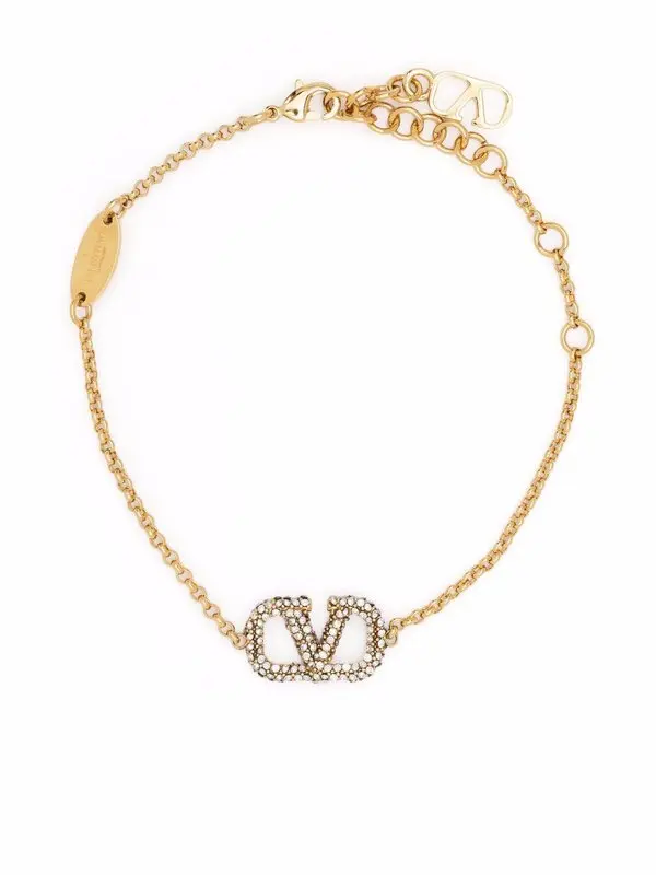Valentino Garavani Vlogo Signature Crystal Embellished Bracelet - Multicolor