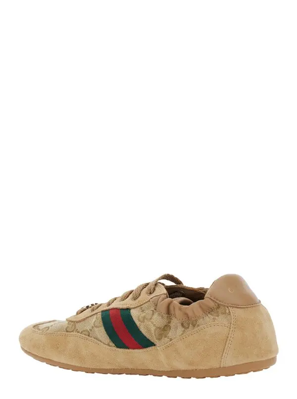 Gucci Gg Canvas And Suede Low Top Sneakers - Multicolor