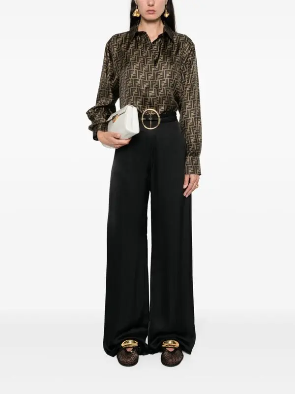 Fendi Ff-logo Silk Shirt - Multicolor