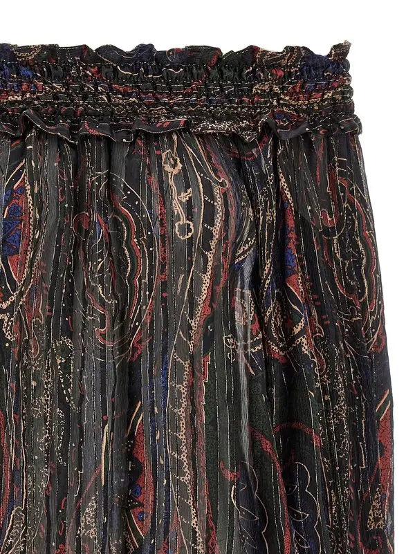 Saint Laurent Smock Stitch Paisley Print Off-the-shoulder Blouse - Multicolor