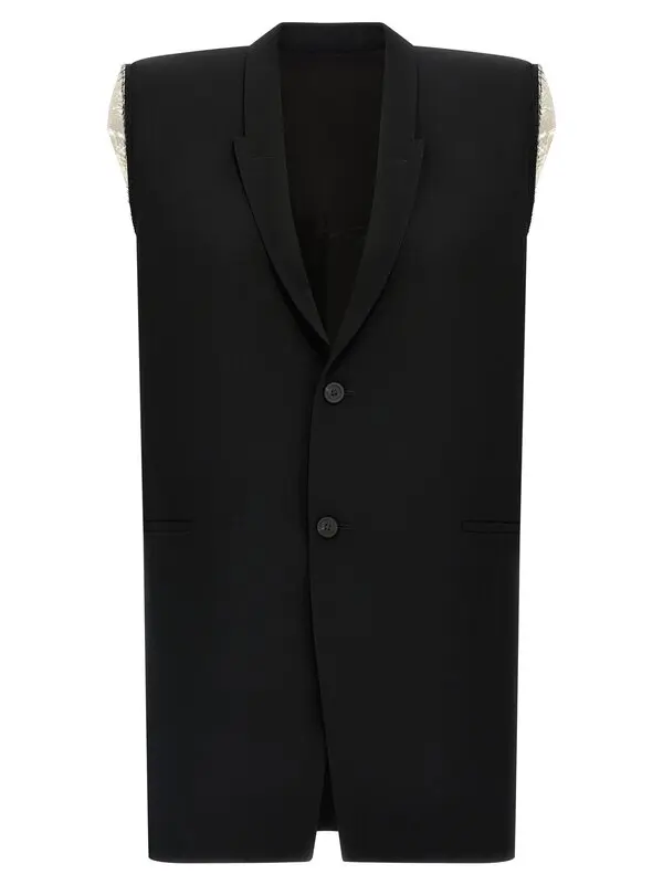 Rick Owens Dirt Tailored Sl Wool Vest - Black