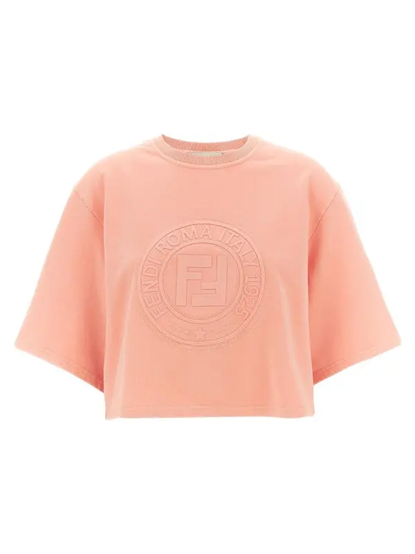 Fendi 3d Roma' Cropped Sweatshirt - Pink