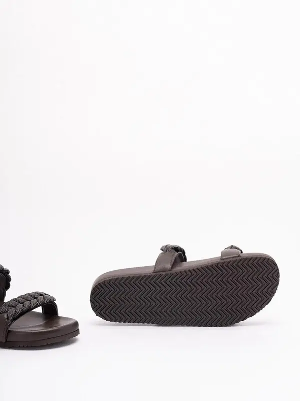 Brunello Cucinelli Braided Strap Slides