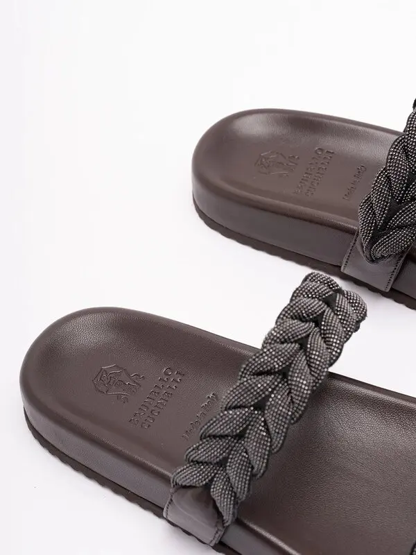 Brunello Cucinelli Braided Strap Slides