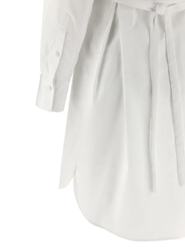 Alexander McQueen Tuxedo Poplin Dress With Pleated Plastron
