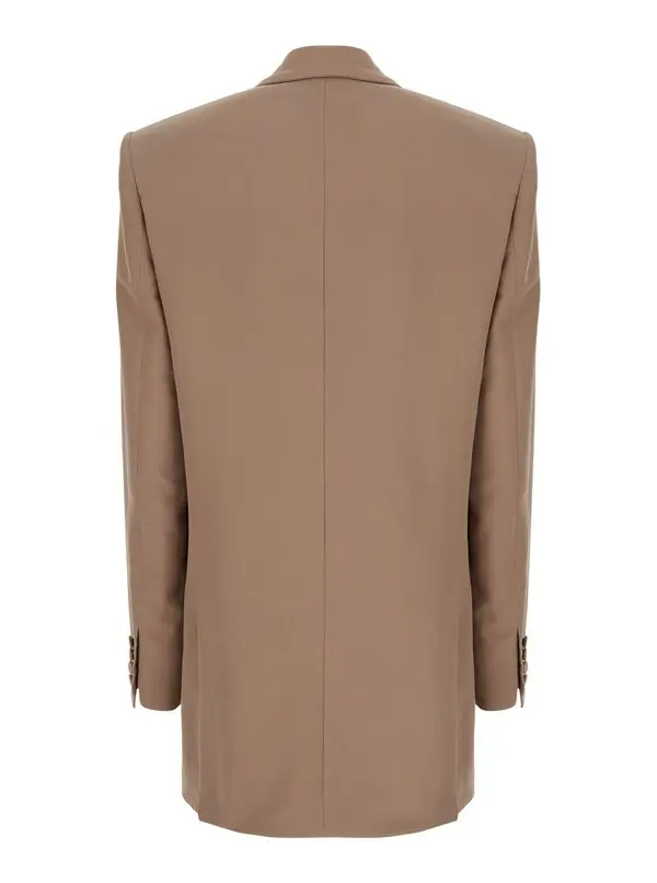 Saint Laurent Double Breasted Jacket With Classic Lapels In Silk - Multicolor