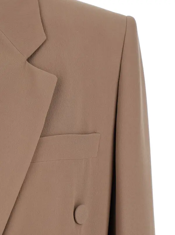 Saint Laurent Double Breasted Jacket With Classic Lapels In Silk - Multicolor