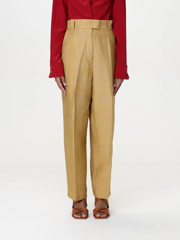Max Mara Tailored Textured Trousers - Gold