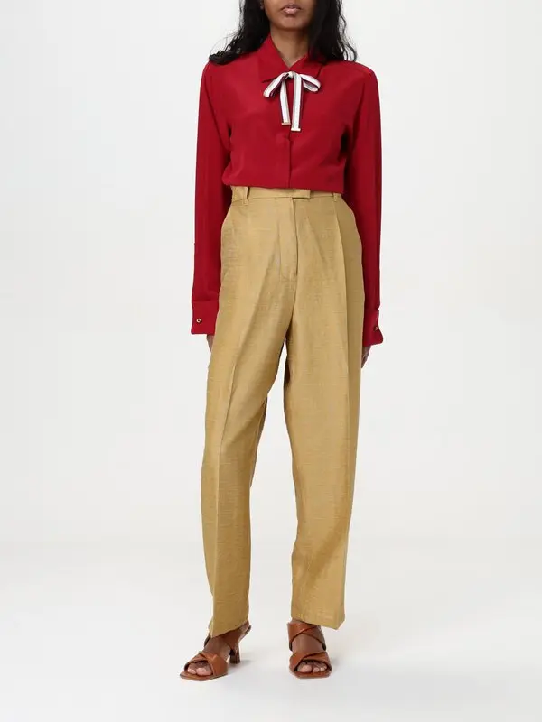 Max Mara Tailored Textured Trousers - Gold