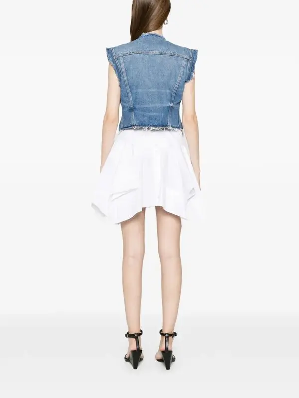 Alexander Wang Combo Layered Dress With Denim Vest