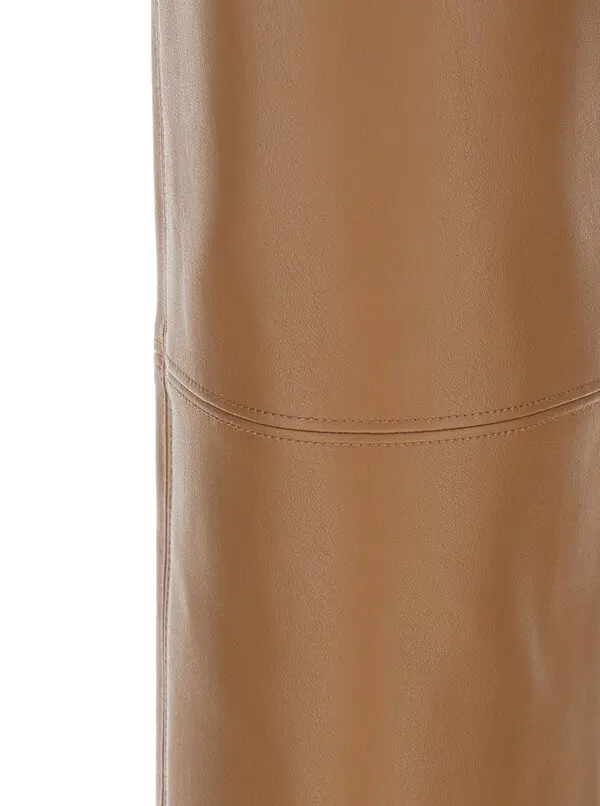 Max Mara Sublime" Eco-leather Flared Trousers - Brown