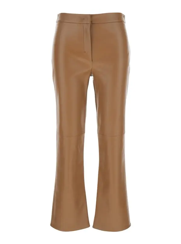Max Mara Sublime" Eco-leather Flared Trousers - Brown