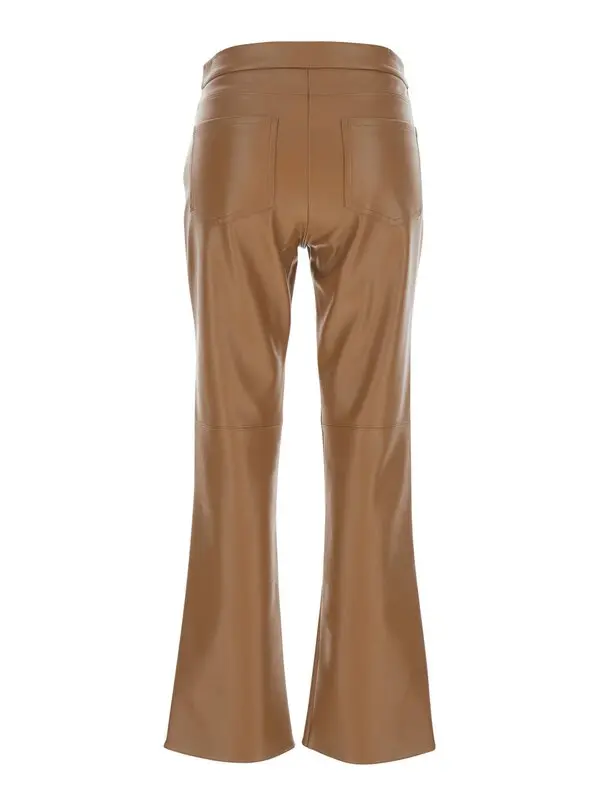 Max Mara Sublime" Eco-leather Flared Trousers - Brown
