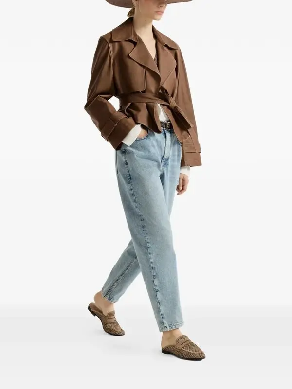 Brunello Cucinelli Baggy Tapered Jeans In Light Vintage Denim - Multicolor