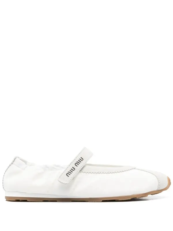 Miu Miu Elasticated Strap Ballerina Flats - Multicolor