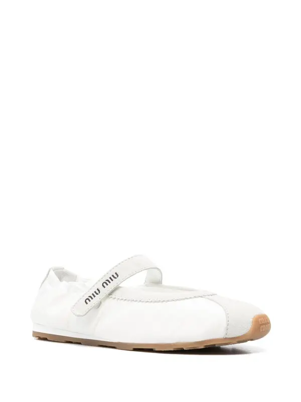 Miu Miu Elasticated Strap Ballerina Flats - Multicolor