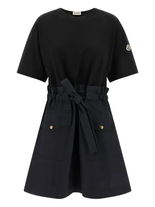 Moncler Belted Cotton Mini Dress