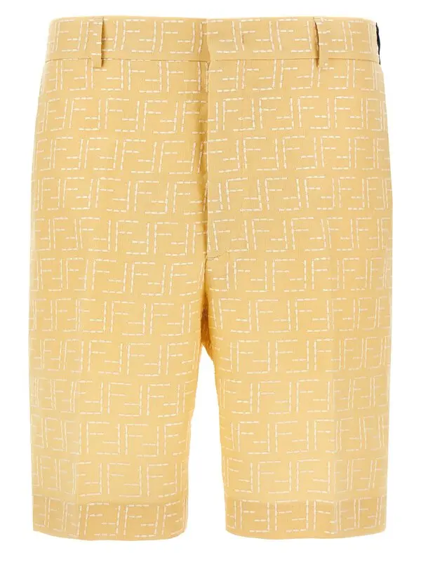 Fendi Ff Jacquard Bermuda Shorts - Yellow