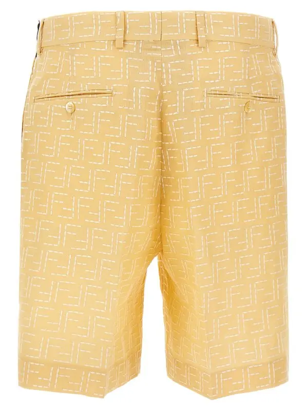Fendi Ff Jacquard Bermuda Shorts - Yellow