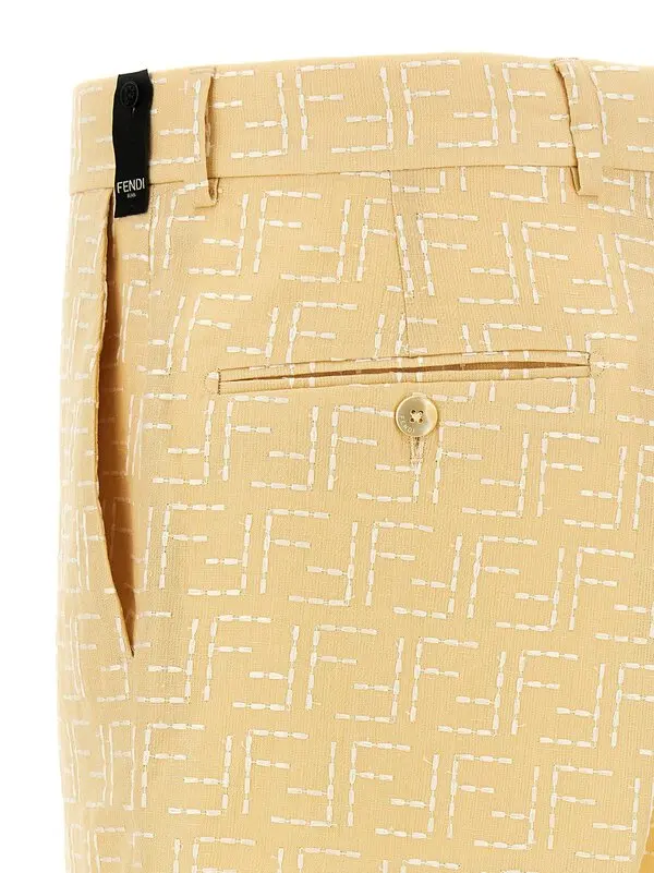 Fendi Ff Jacquard Bermuda Shorts - Yellow
