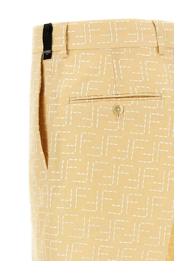 Fendi Ff Jacquard Bermuda Shorts - Yellow