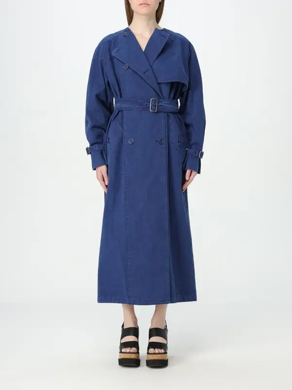 Max Mara Double-breasted Belted Trench Coat - Blue
