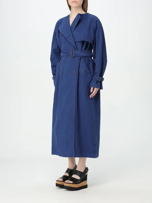 Max Mara Double-breasted Belted Trench Coat - Blue