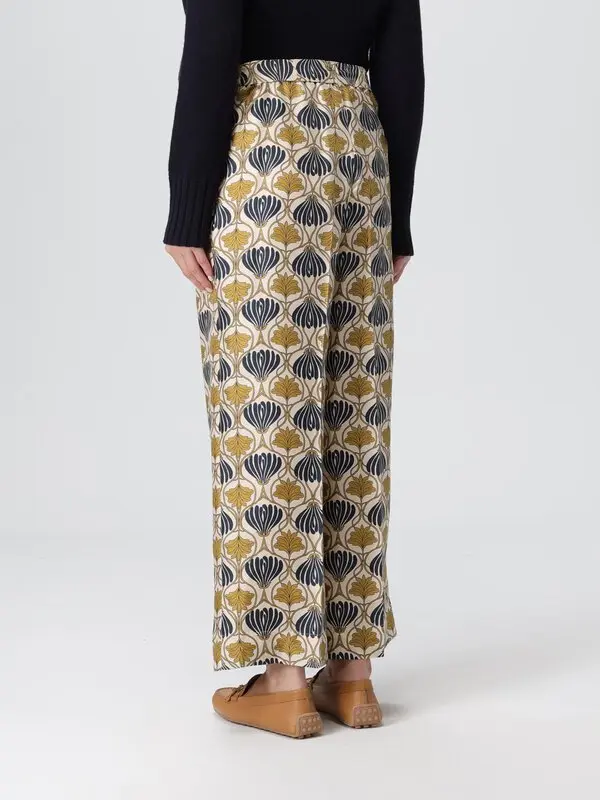 Max Mara Printed Wide-leg Silk Trousers - Yellow