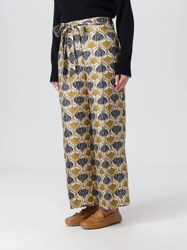 Max Mara Printed Wide-leg Silk Trousers - Yellow