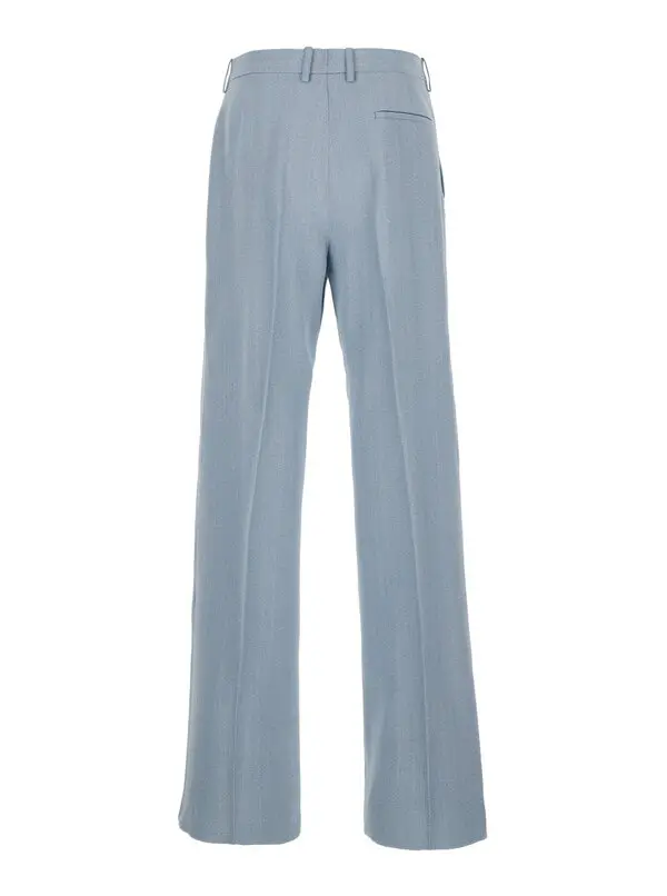 Bottega Veneta Light Blue Tailored Silk Blend Pants