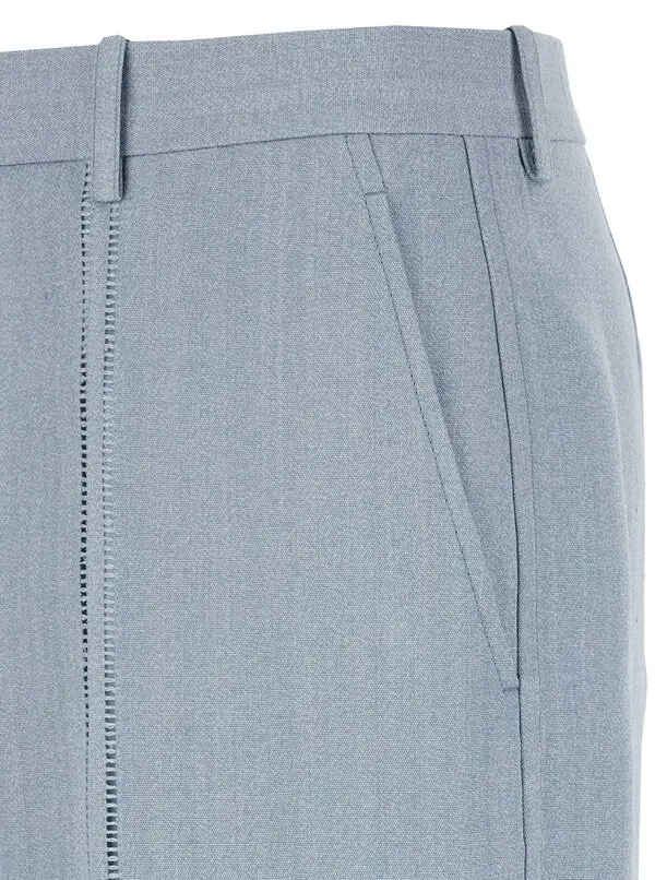 Bottega Veneta Light Blue Tailored Silk Blend Pants