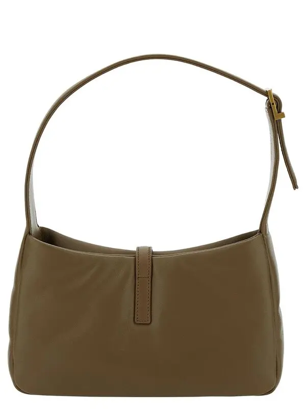 Saint Laurent Le 5 À 7 Padded Leather Shoulder Bag With Logo Detail - Cream