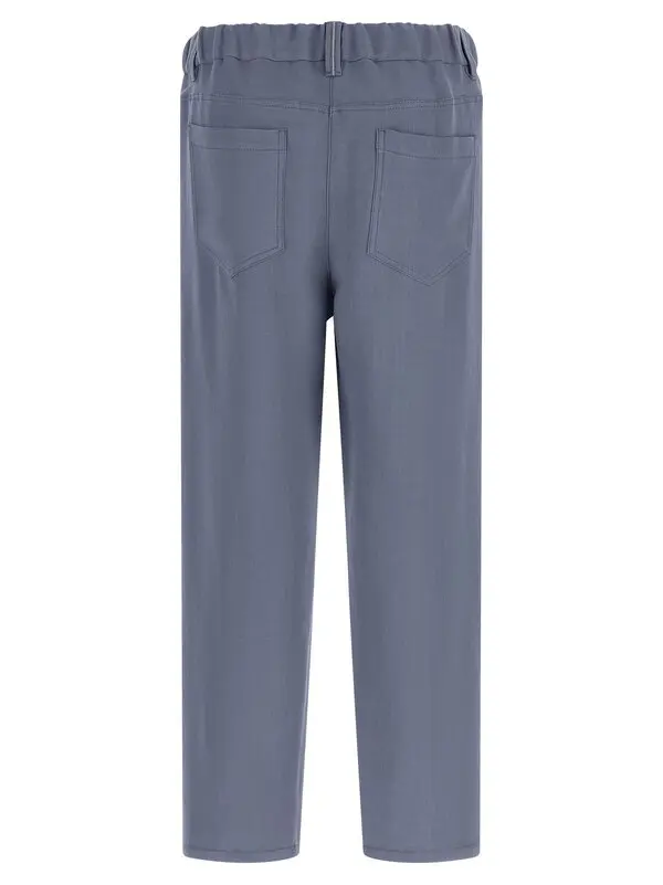 Brunello Cucinelli Baggy Cotton Pants - Blue