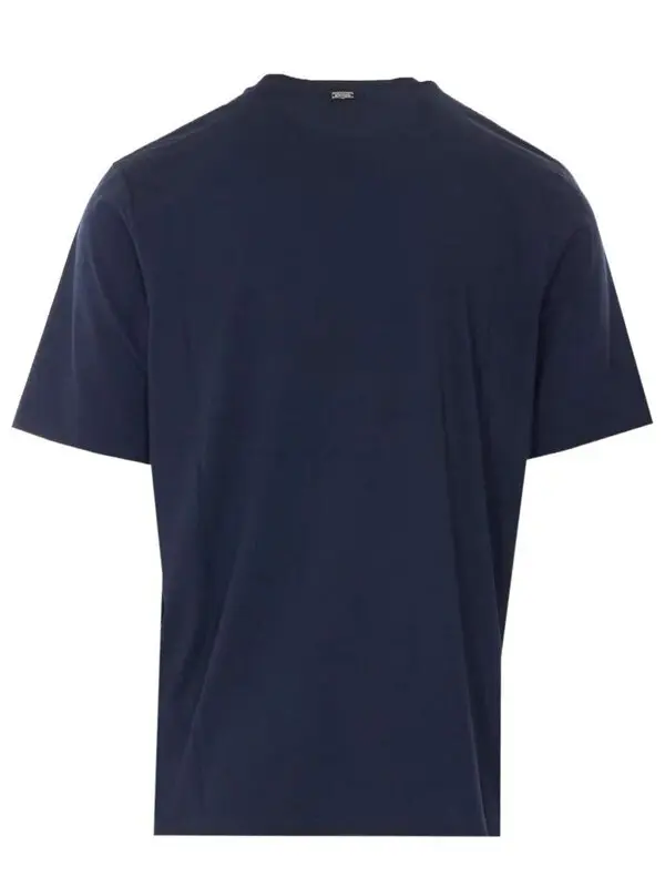 Herno Embroidered Logo Jersey T-shirt - Blue