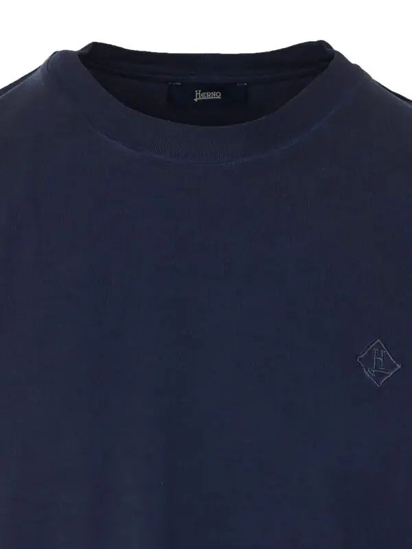 Herno Embroidered Logo Jersey T-shirt - Blue