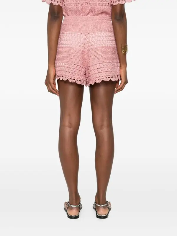 Zimmermann Wanderlust Crochet Cotton Shorts - Multicolor