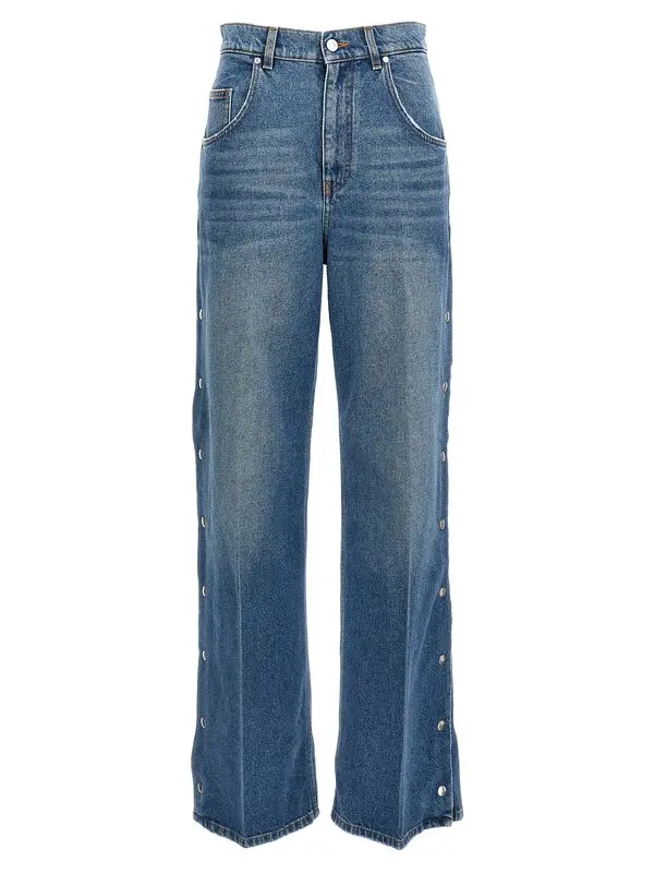 Stella McCartney Bootcut Jeans With Side Buttons - Blue